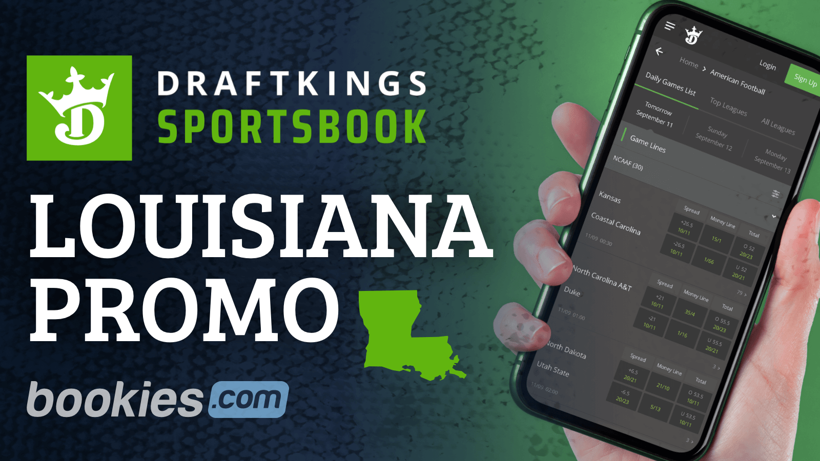 DraftKings Louisiana Promo Code: A 20% Deposit Match up to $1000